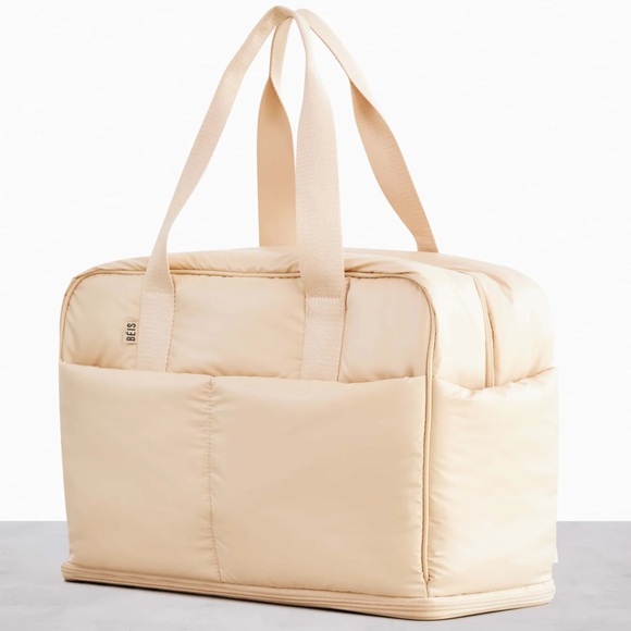BEIS | Bags | Beis Expandable Puffy Duffle In Beige | Poshmark